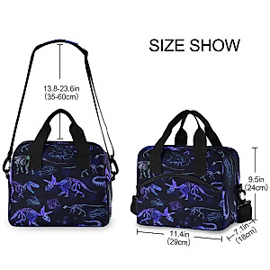 Glaphy Dinosaur Fossil Lunch Bag, Insulated Lunch Tote Bag Cooler Cooling Lunch Box Food Container for Women Men Adults
