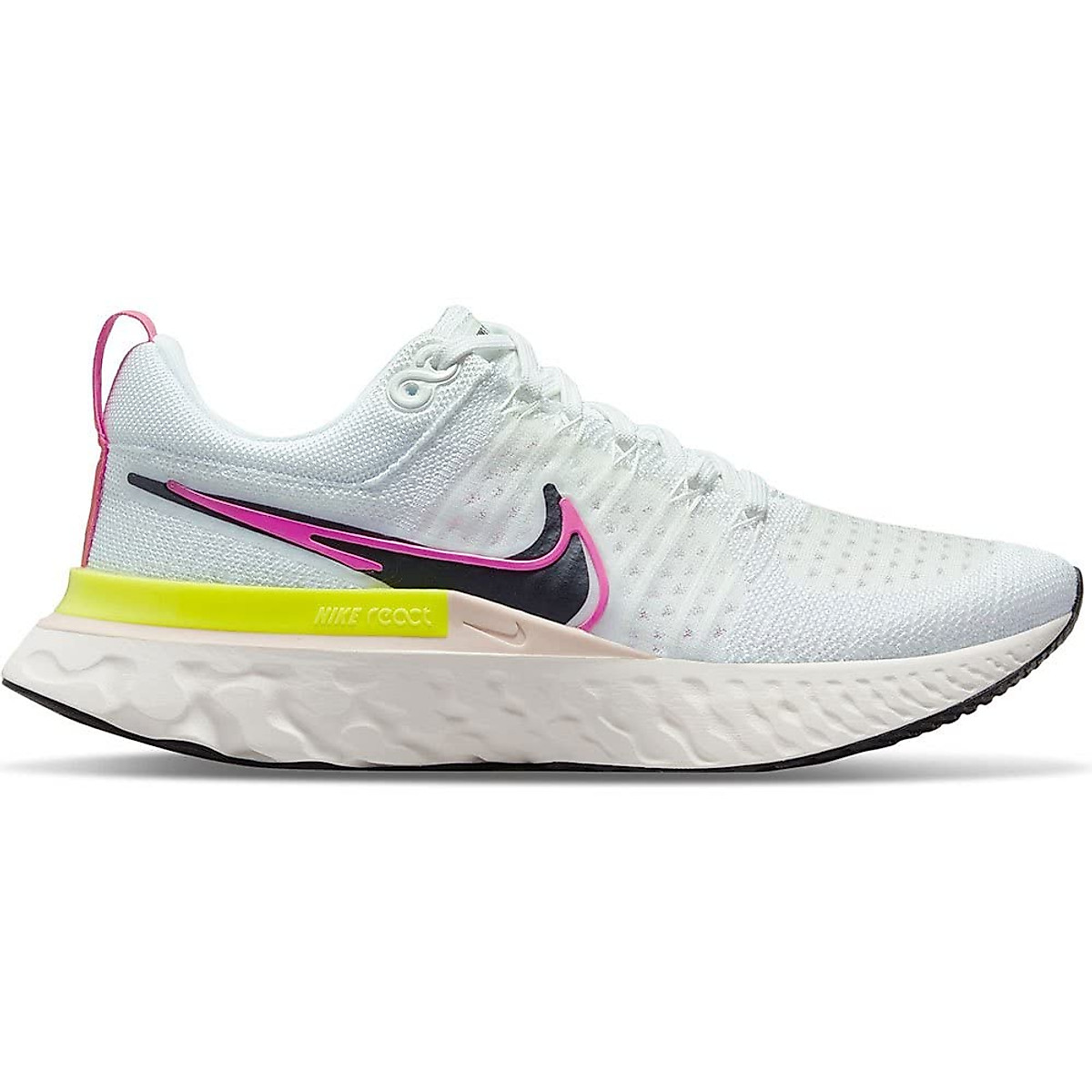 Nike Womens React Infinity Run FK 2 Running Trainers DJ5396 Sneakers Shoes (UK 6 US 8.5 EU 40, White Black sail Pink Blast 100)