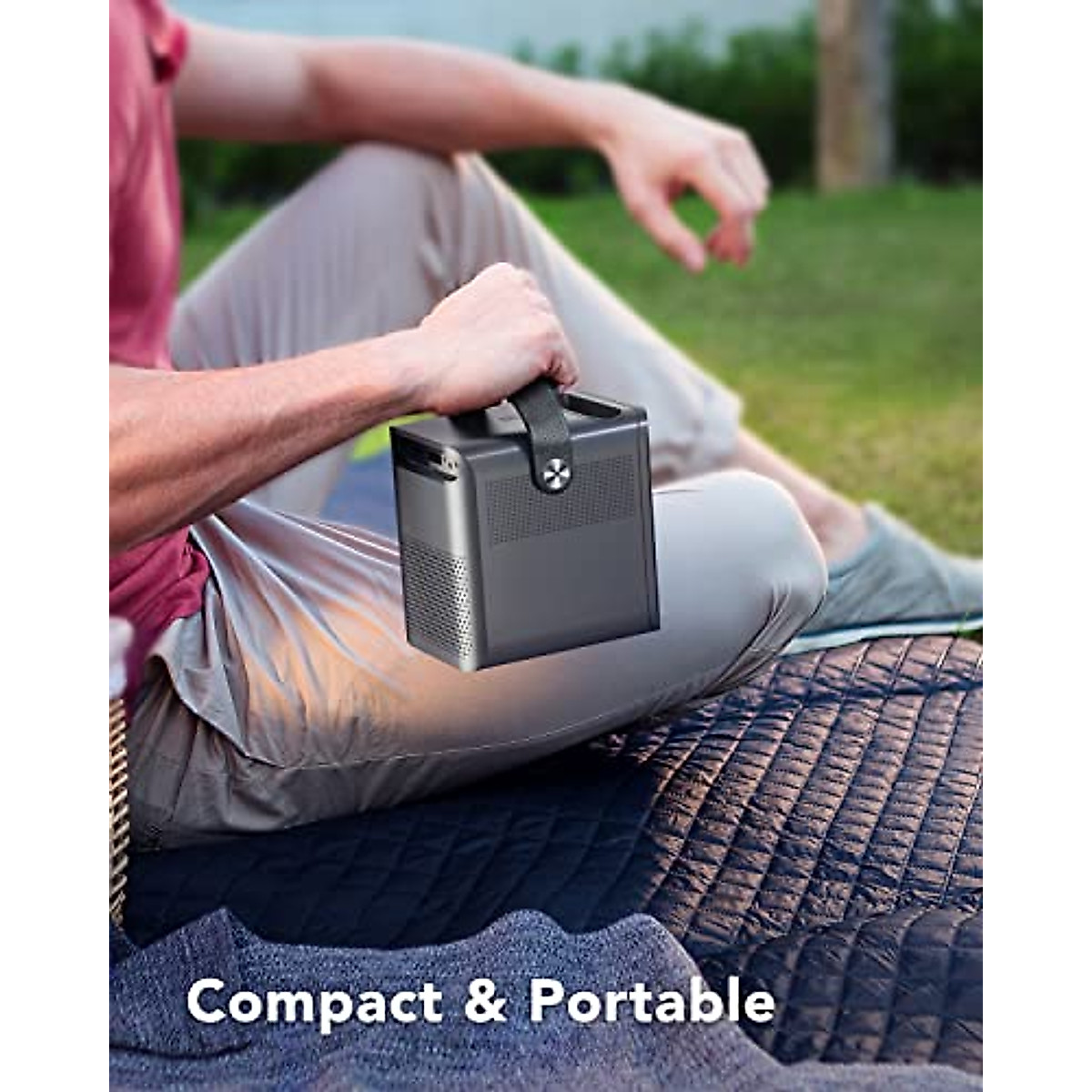 Portable Projector Native 1080p 4K Supported, 2.4G/5G WiFi Projector, 9000Lumens, 4D Keystone Correction, Zoom, 120" Big Screen Home Theater Projector Compatible with HDMI, USB, TV Stick