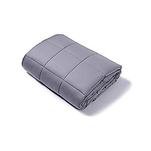 GSLE Weighted Blanket (Grey, 48"x72" Twin Size 15 lbs), Hypoallergenic Cozy Heavy Blanket - Say Goodbye to Restlessness, Usher in a Era of Peace and Fresh Sleep