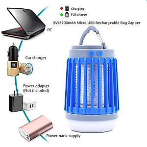 Essen Guard Outdoor Indoor Bug Zapper - Camping Bug Zapper LED Flashlight Tent Light - SOS Emergency Light -Fly Zapper Mosquito Trap - Electric Mosquito Zapper for Outdoor Use.