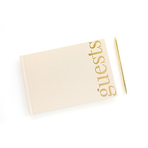 Guest Book: Beautiful Keepsake for Life’s Special Events - Sign In Book for Wedding Reception, Baby Shower, Funeral and Vacation Home - 100 Pages, Ribbon Bookmark and Gold Foil