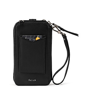 The Sak Silverlake N/S Smartphone Crossbody, Black Floral Embossed