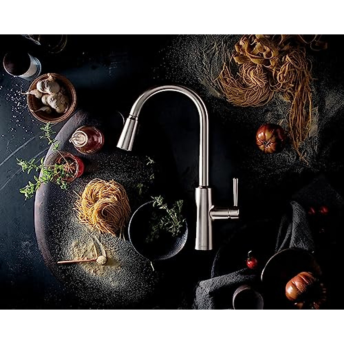 Moen Riley Spot Resist Stainless Hands-Free Touchless Sensor Single Handle Pull Down Kitchen Faucet, 7402EWSRS