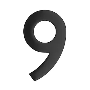 Architectural Mailboxes 3582B-9 4 inch Solid Brass Floating House Number, 1 Count (Pack of 1), Black