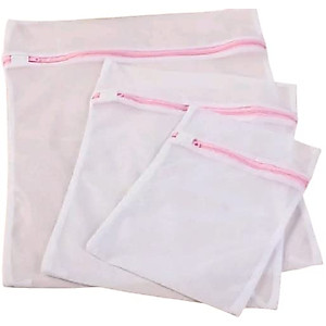 Set of 3 Mesh Laundry Bags-1 Large, 1 Medium & 1 Small Bags. Heavy Duty Fine Mesh Bag for Washing Machine, Laundry Bag for Travel, Lingerie, Sweater, Garment, Undergarment