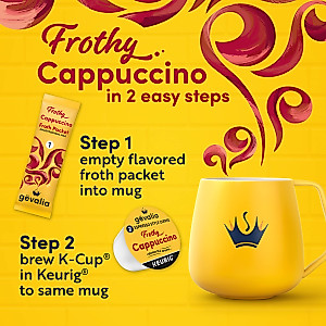 Gevalia Frothy 2-Step Cappuccino Espresso Keurig K-Cup Coffee Pods & Froth Packets Kit (6 ct Box)