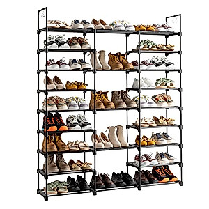9 Tiers Shoe Rack Storage Organizer Shoe Shelf Organizer for Entryway Holds 50-55 Pairs Shoe, Stackable Shoe Cabinet Shoe Rack
