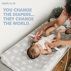 Contoured Changing Pad - Waterproof & Non-Slip, Includes a Cozy, Breathable, & Washable Cover - Jool Baby