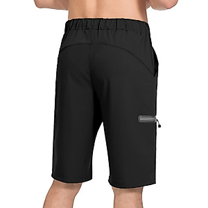 Little Donkey Andy Men’s Ultra-Stretch Quick Dry Lightweight Bermuda Shorts Drawstring Zipper Pocket Hiking Travel Golf Black XL