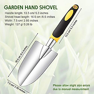 Garden Hand Shovel Garden Trowel Gardening Hand Tools Set with Soft Rubberized Non-Slip Handle Aluminum Alloy Planting Tools for Planting, Transplanting, Weeding, Moving and Smoothing (Yellow, Green)