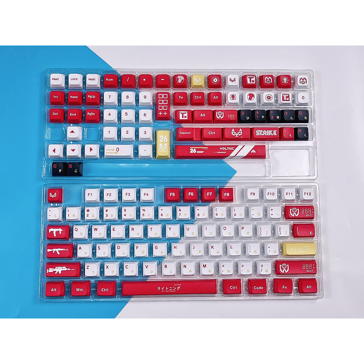 BTNCL CSGO Keycaps Set, PrintStream Bloodsport Dye-Sub XDA Profile PBT Keycap for Gaming Mechanical Keyboard (Color : Bloodsport)