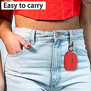 Haotop Case Compatible with Sony WF-1000XM4,Soft Silicone Anti-Lost & Shockproof Protective Case with Keychain (Red)