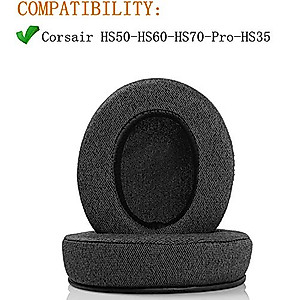 Replacement Ear Pads Cups Cushion Compatible with Corsair HS50 HS60 HS70 Pro Gaming Headset Headphones Earmuffs (Style 3)