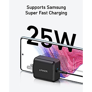 25W USB C Super Fast Charger, 312 Charger, Anker Ace Foldable PPS Fast Charger for Samsung Galaxy S23 Ultra/S23+/S23/S22 Ultra/S22+/S22/S21/S20/Note 20 Ultra/Note 10/Z Fold 3, Cable Not Included