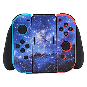 Taifond Full Set Faceplate Skin Decal Stickers for Nintendo Switch with 2Pcs Screen Protector (Console & Joy-con & Dock & Grip) -Blue Galaxy