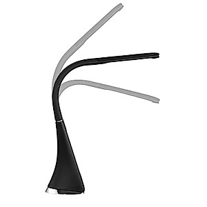 LED Desk Lamp Flexible Gooseneck with Clock Calendar and Temperature,Office Gift Ideas,Touch Dimmable Table Lamp with 3 Levels Brightness,Modern Light for Home Office and Dorm-Black (YF-U2)