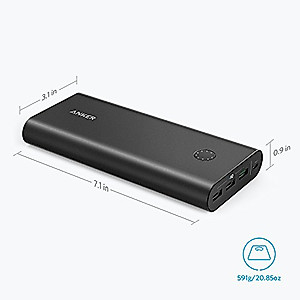 Anker PowerCore+ 26800, Premium Portable Charger, High Capacity 26800mAh External Battery with Qualcomm Quick Charge 3.0 (in- and Output), Includes PowerPort+ 1 Wall Charger