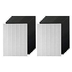 PUREBURG Replacement True HEPA Filter Set Compatible with Winix 115115, Filter A,9800 5300 6300 5300-2 6300-2 P300 C535 5000b 5000 5500 Plasma Wave WAC5300 WAC5500 WAC6300,H13 Activated carbon,2-Pack