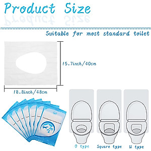 100 Pack Disposable Plastic Toilet Seat Covers,Waterproof Portable Travel Toilet Seat Covers,Toilet Seat Protectors for Toddler Potty Training,Pregnant Mom,Independent Package