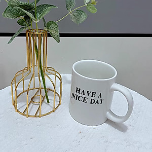 Cloverhome Have a Nice Day Coffee Mug with 3D Finger on the bottom Funny Coffee Mug for Men and Women Novelty Coffee Mug for Valentines Day Birthday Christmas and Halloween (White)