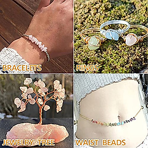 Rired 27 Stone Beads for Jewelry Making Kit, Irregular Natural Gemstones Healing Crystal Loose Rocks Beads with Bracelet Earrings Making Supplies