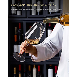 JBHO 17 oz Lead-Free Wine Glasses Set of 4, Hand Blown Durable Crystal Wine Glasses for Daily Use and Hosting Guests, Thin Rim for Serving Red and White Wine, Gift packing for any occasion