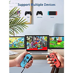 ADWOLT Triple Portable Monitor for Laptop Screen Extender-12'' 1080P Full HD IPS Triple Screen Laptop Monitor,One Type-C Cable Connection,Work with 13.3''-16.5'' Laptop& Switch/Xbox (for Windows)