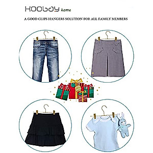 Koobay 11.8" Gold Pants Trousers Bottom Hangers, 20PACK, Clips Trouser Hangers Closet Wardrobe Organization Exhibition Display