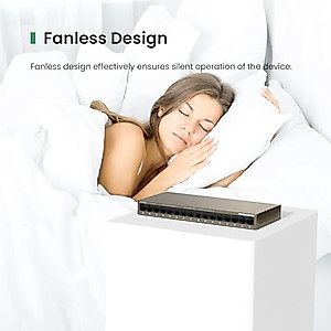 Tenda TEG1016M, 16 Port Gigabit Switch, Unmanaged Ethernet Switch with Traffic Optimization, Plug & Play, Fanless & Metal Design Network Switch, Limited Lifetime Protection