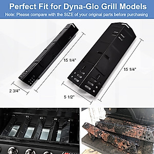 Criditpid Grill Heat Plate Replacement for Dyna-Glo 5 Burner DGH474CRP, DGH485CRP Models, 70-02-411 Porcelain Steel Heat Shield for Dynaglo DGH474CRP, 5 Pack