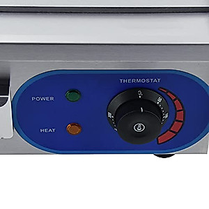 TAIMIKO Commercial Electric Griddle, Electric Flat Top Grill, Stainless Steel Electric Countertop Griddle with Drip Hole, Temperature Control 50-300℃ (14inch)