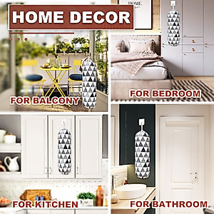 Plastic Bag Holder,Wall Mount Plastic Bag Organizer,Washable Large Grocery Bag Storage Dispenser,Shopping Bags Carrier ​for Home Kitchen Travelling,Free Adjustment with Drawstring,Gray triangle, 22x9"