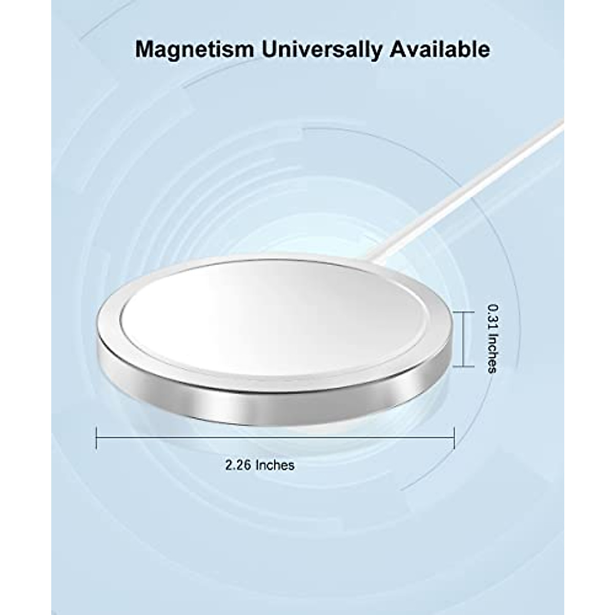 Basesailor Magnetic Wireless Charger with USB C Adapter,Portable Travel Cordless Qi Fast Charging Pad for MagSafe,iPhone 13 12 11 14 Pro Max Mini,SE XR XS,AirPods,Samsung Galaxy S23 S22 Z Fold Flip