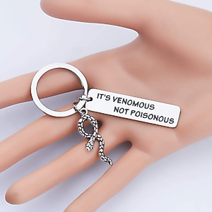 PLITI Snake Lover Gifts Snake Gifts Pet Owner Gifts It's Venomous Not Poisonous Funny Snake Key rings Reptile Owner Gifts Zookeeper Gifts Herpetology Breeder Gift Rattlesnake Gift (Snake ky)
