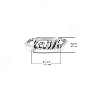 Boma Jewelry Sterling Silver Faith Script Ring, Size 7