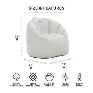 Big Joe Milano Outdoor Beanbag Chair White Marine