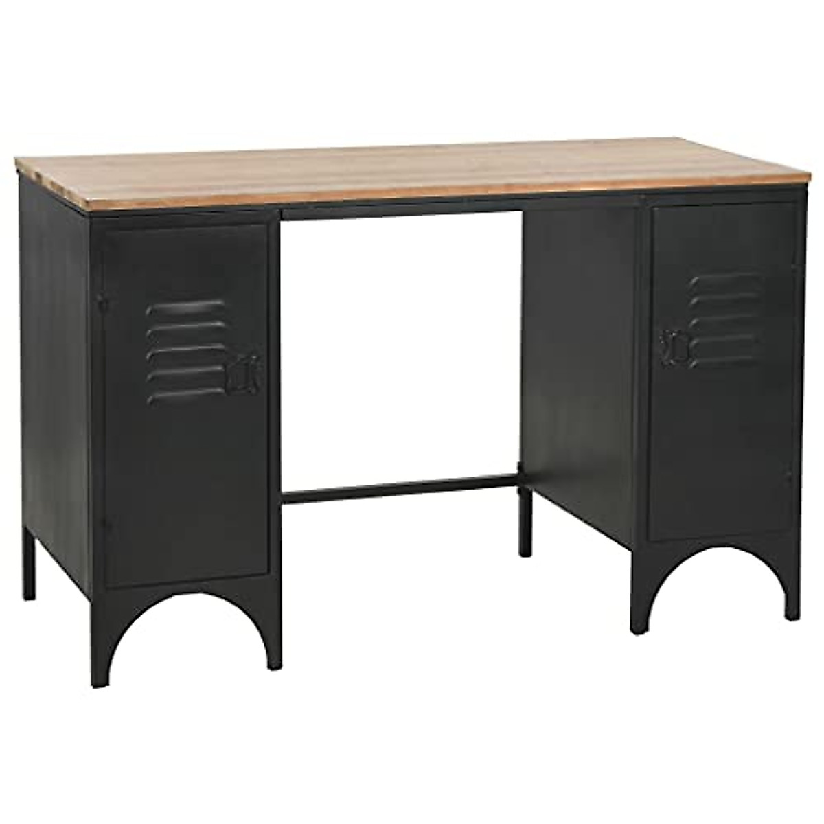YUHI-HQYD Double Pedestal Desk,Secretary Desk,Studio Desk,Home Office Desks,with 2 Large Cabinets,Easy to Assemble,for Office or Home Study,Solid Firwood and Steel 47.2"x19.6"x29.9"