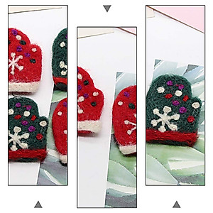 PRETYZOOM 5pcs Wool Felt Gloves Corsage Embellishments Flatback Jewelry Accessories Suit Breast Pin Enamel Brooch Snowflake Cartoon