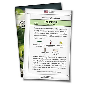 Sow Right Seeds - Anaheim Pepper Seeds for Planting - Non-GMO Heirloom Packet with Instructions to Plant and Grow an Outdoor Home Vegetable Garden - Productive Chili Peppers - Wonderful Gardening Gift
