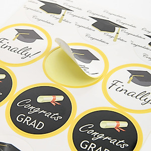 240 Pcs Graduation Stickers,2023 Graduation Cap Stickers,Self-Adhesive Grad Labels Stickers for College Graduation Hat Party Envelopes Decor Scrapbooking Supplies (240 Pcs)
