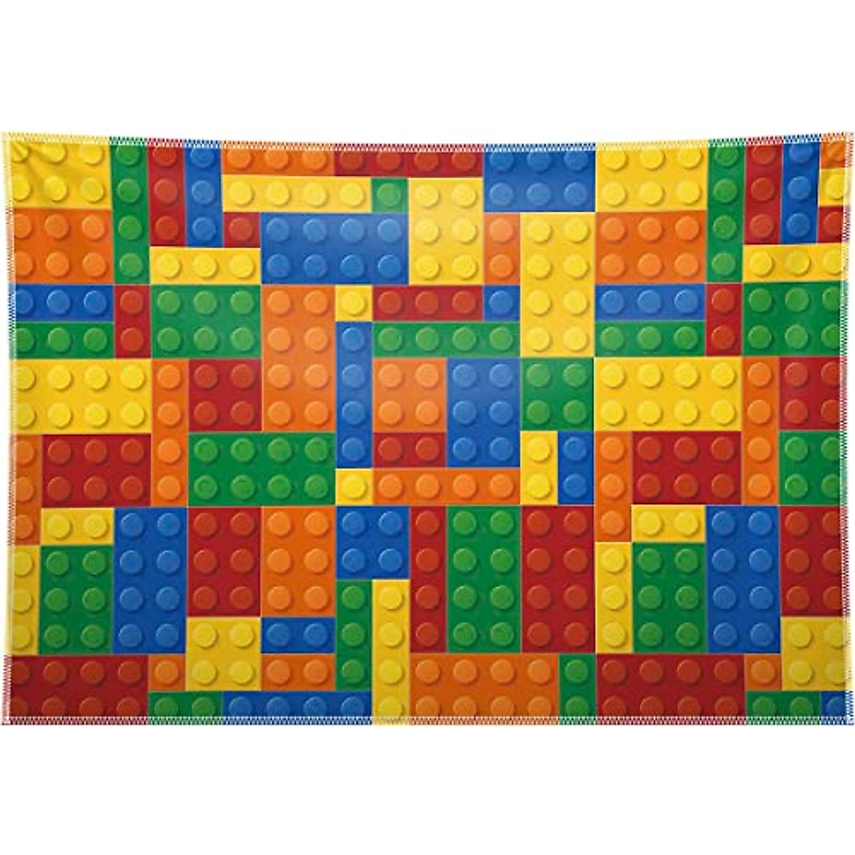ZTHMOE 84x60inch Building Blocks Theme Backdrop Colored Toy Bricks Photography Background Kids Birthday Party Decorations Cake Table Banner Photo Booth Props