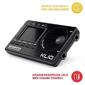 KLIQ MetroPitch - Metronome Tuner for All Instruments - with Guitar, Bass, Violin, Ukulele, and Chromatic Tuning Modes (MetroPitch, Black)