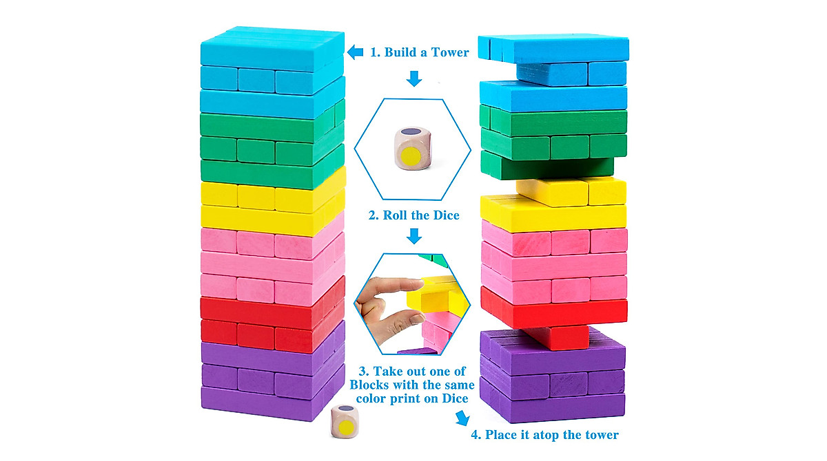 Colorful Wooden Stacking Game for All Ages