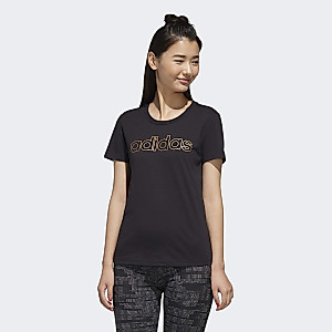 adidas Womenomen E Tee, Black/Copper Metallic, Small