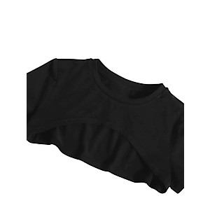 SweatyRocks Girl's 2 Piece Outfits Short Sleeve Crop Top Tee and Camo Print Cami Dress Set Black Green 10Y