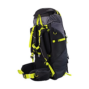 Mountain Warehouse Carrion 65L Rucksack - Padded Back Daypack Bagback Charcoal