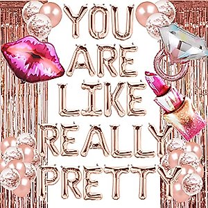 You Are Like Really Pretty Balloons Rose Gold Bachelorette Party Banner You Can't Sip With Us/Mean Girls Themed Decor for Birthday Wedding/Bridal Showers/Engagement Party Supplies Decorations