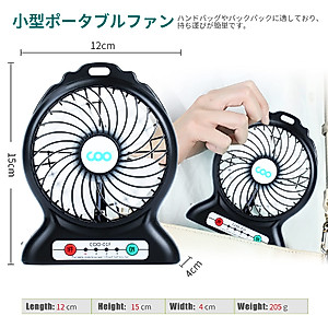 GGH Portable Fan Rechargeable,Personal Desk Fan,Small Battery Operated USB Fan with Flashlight,3 Speeds Wind Quiet Mini Desktop Fan for Travel,Camping,Bedroom,Office