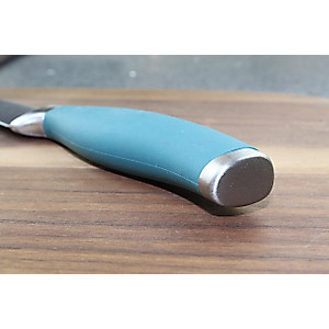 Taylors Eye Witness Syracuse Asian Kitchen Knife Set - Chefs Santoku 13cm/5” & Cooks All Purpose 13cm/5” Cutting Edge, Multi Use. Ultra Fine, Razor Sharp Blade. Soft Grip Air Force Blue handle.